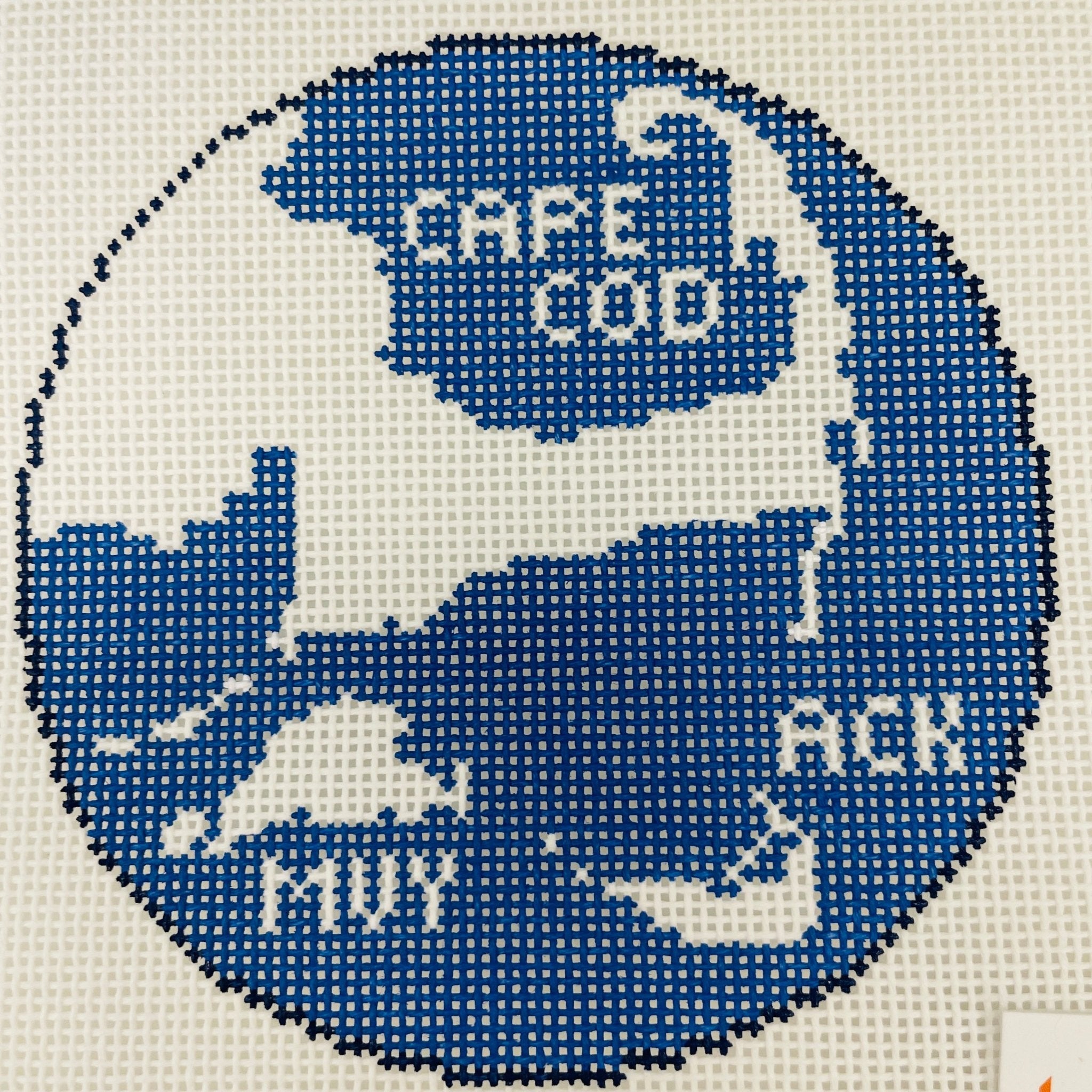 Cape Cod Map Round Needlepoint Canvas – Bargello Needlepoint