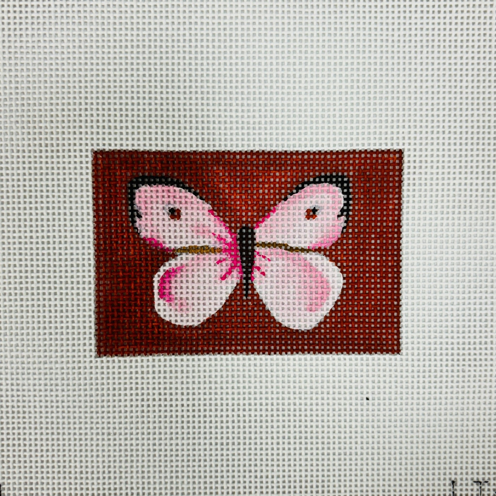 Pink Butterfly Insert Needlepoint Canvas – Bargello Needlepoint