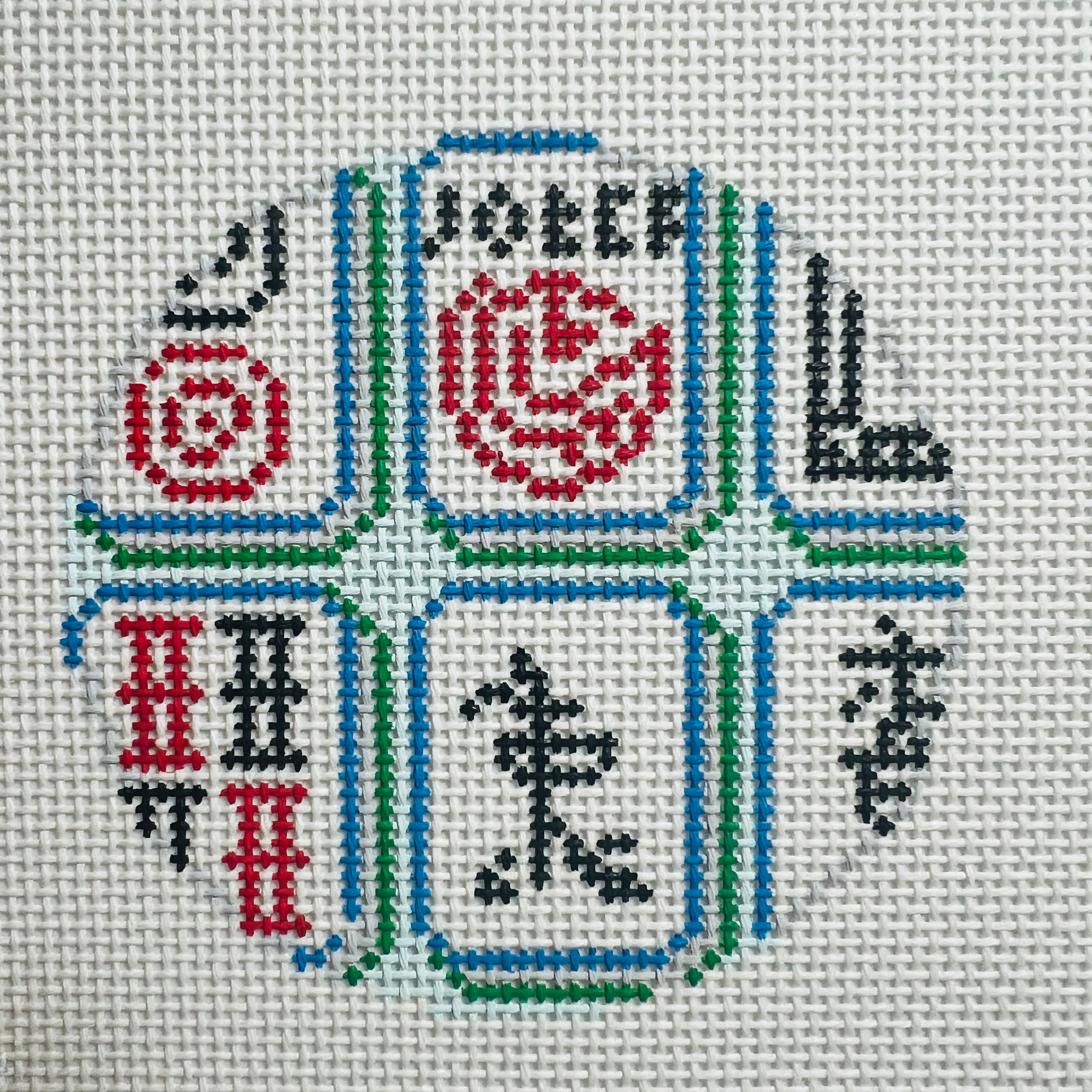 Mahjong Tiles - Jewel Color Needlepoint Canvas – Bargello Needlepoint