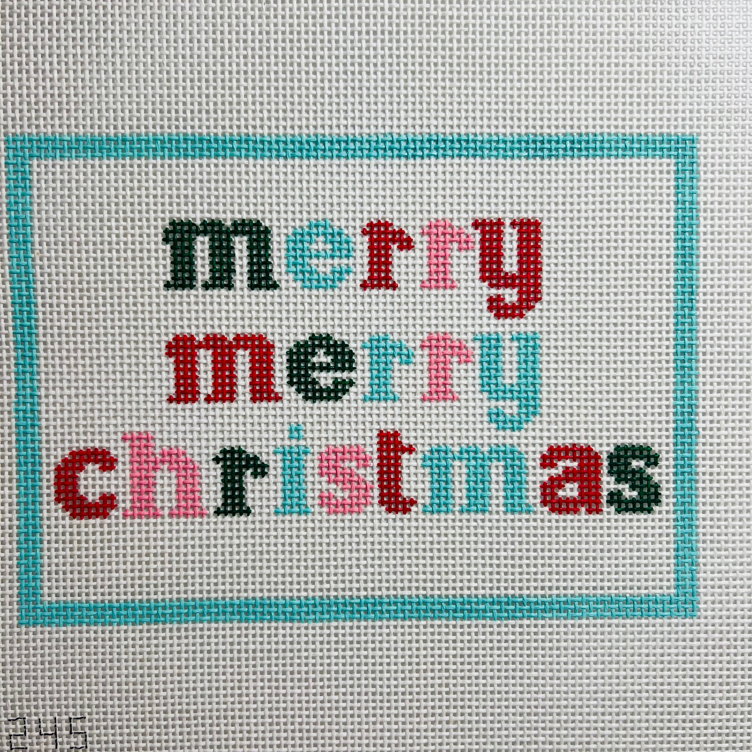 Merry Merry Christmas Needlepoint Canvas – Bargello Needlepoint