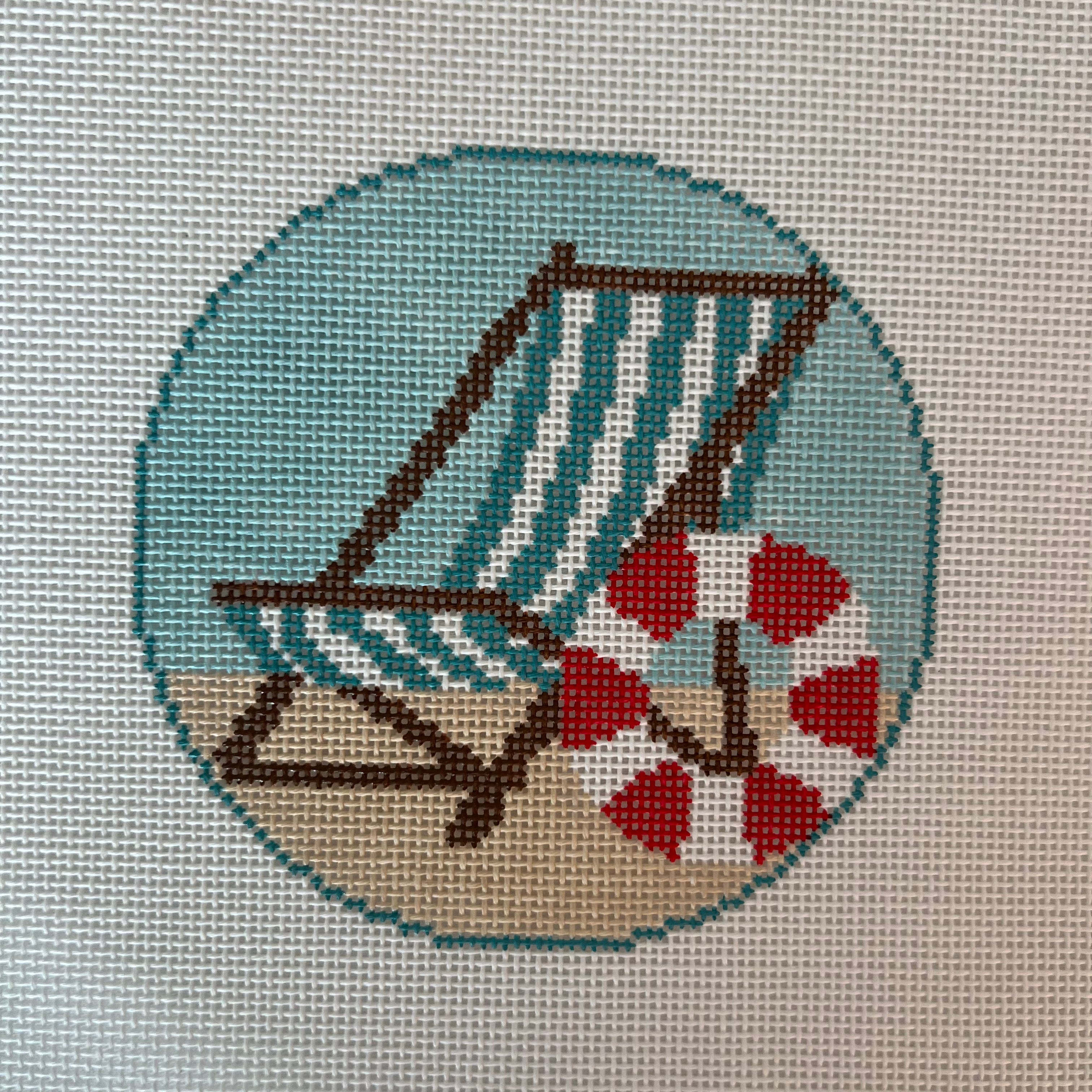 Beach Chair Round with Stitch Guide Needlepoint Canvas – Bargello ...