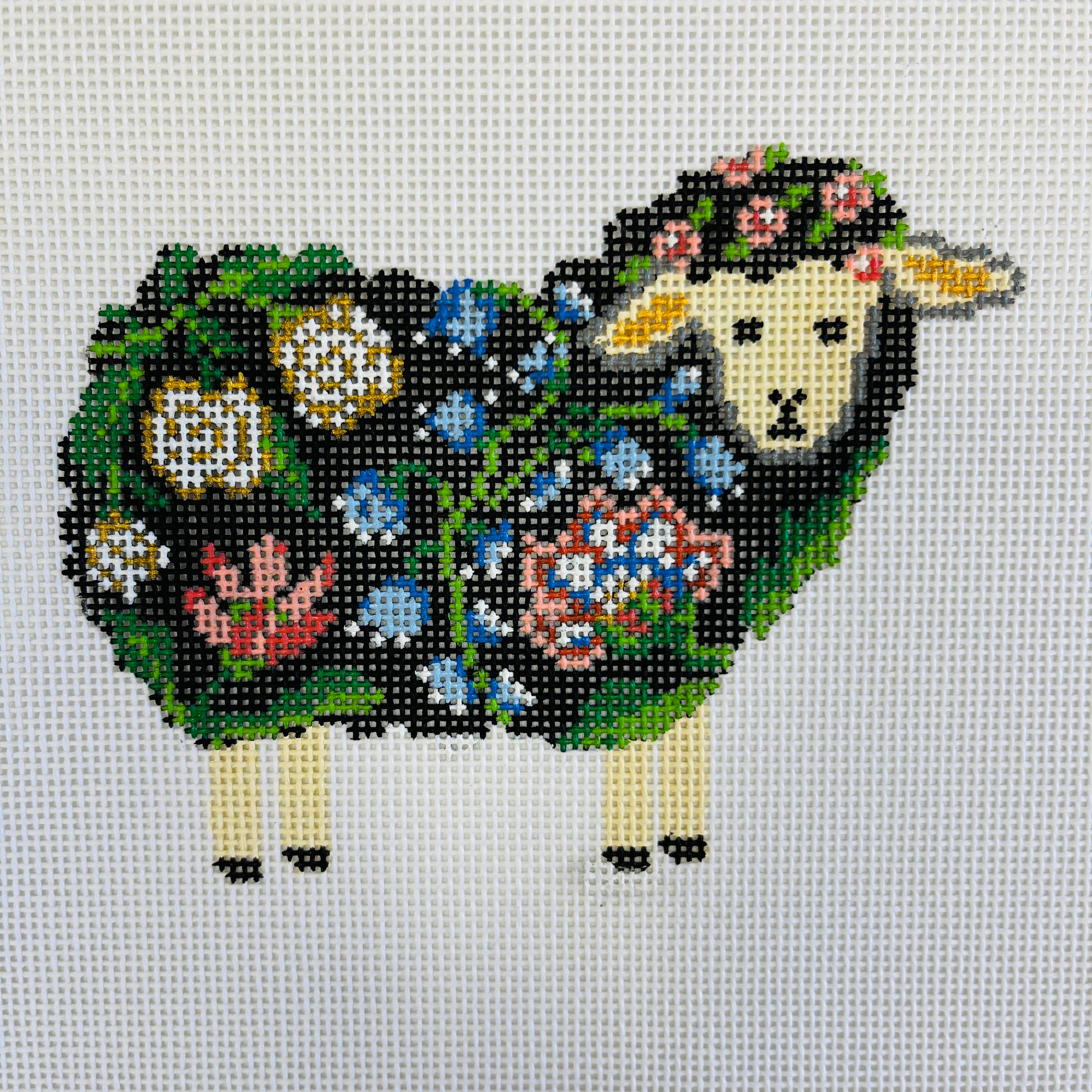 Shirley the Sheep Needlepoint Canvas – Bargello Needlepoint