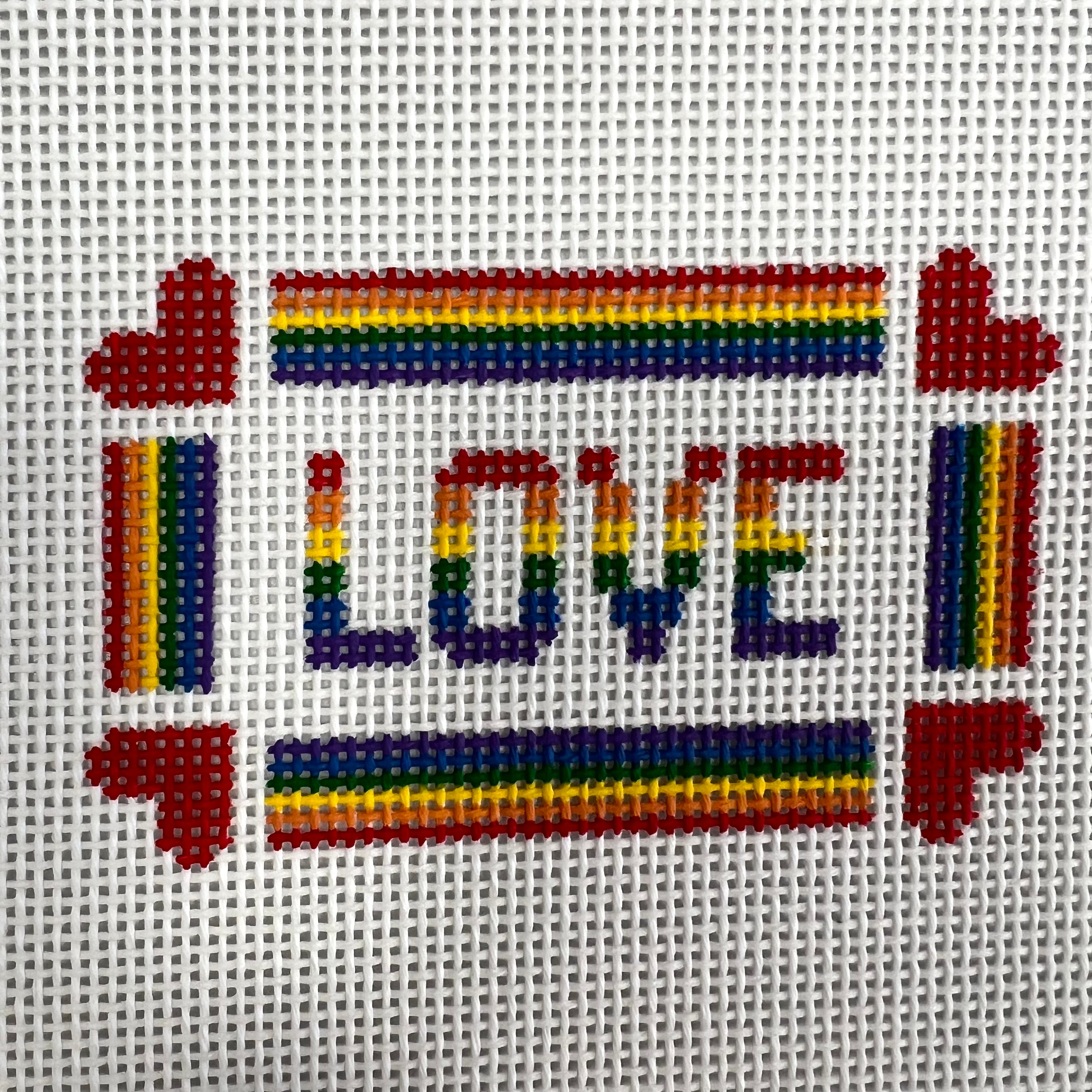 Rainbow Love Needlepoint Canvas | Bargello Needlepoint