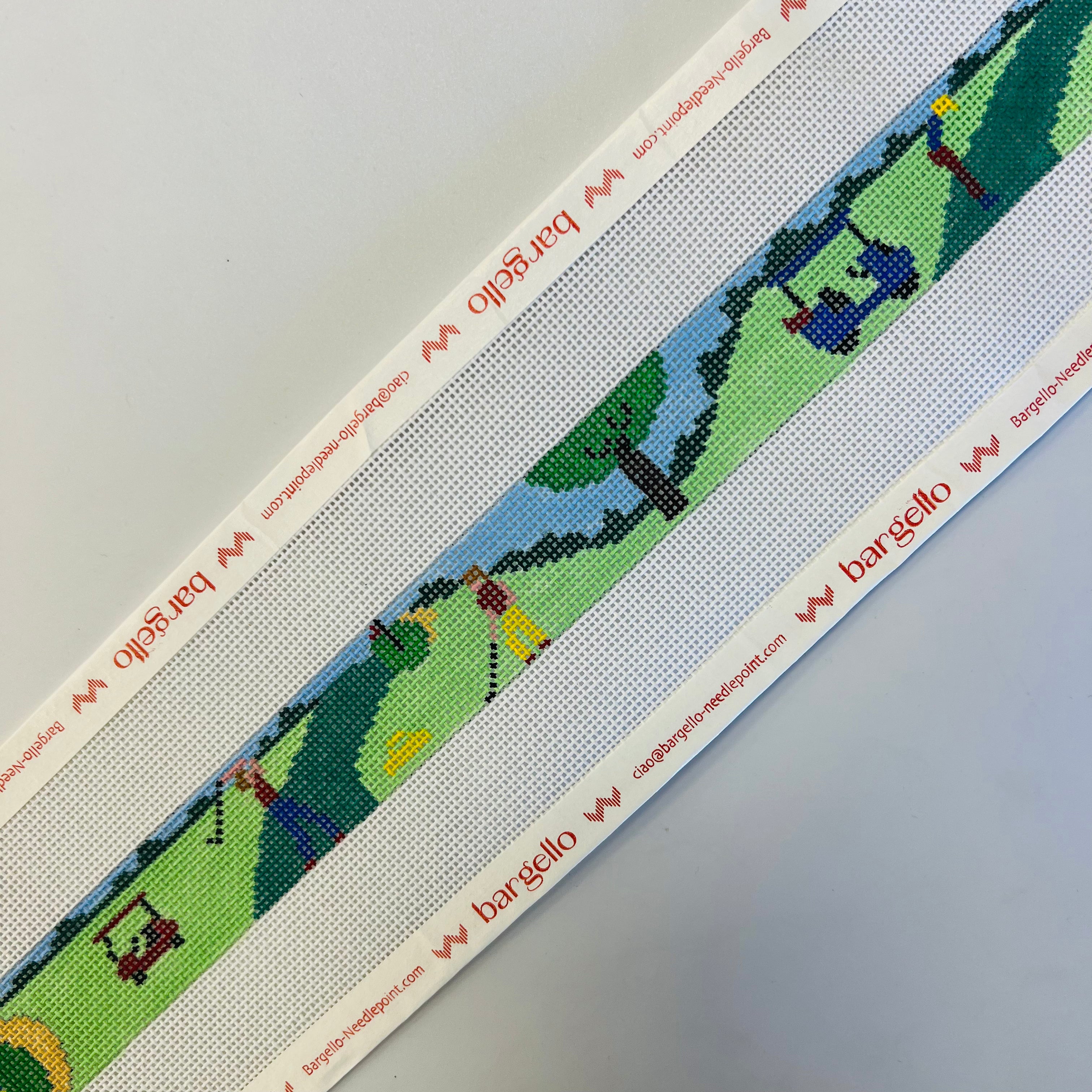 Golf Course Scene Belt Needlepoint Canvas – Bargello Needlepoint