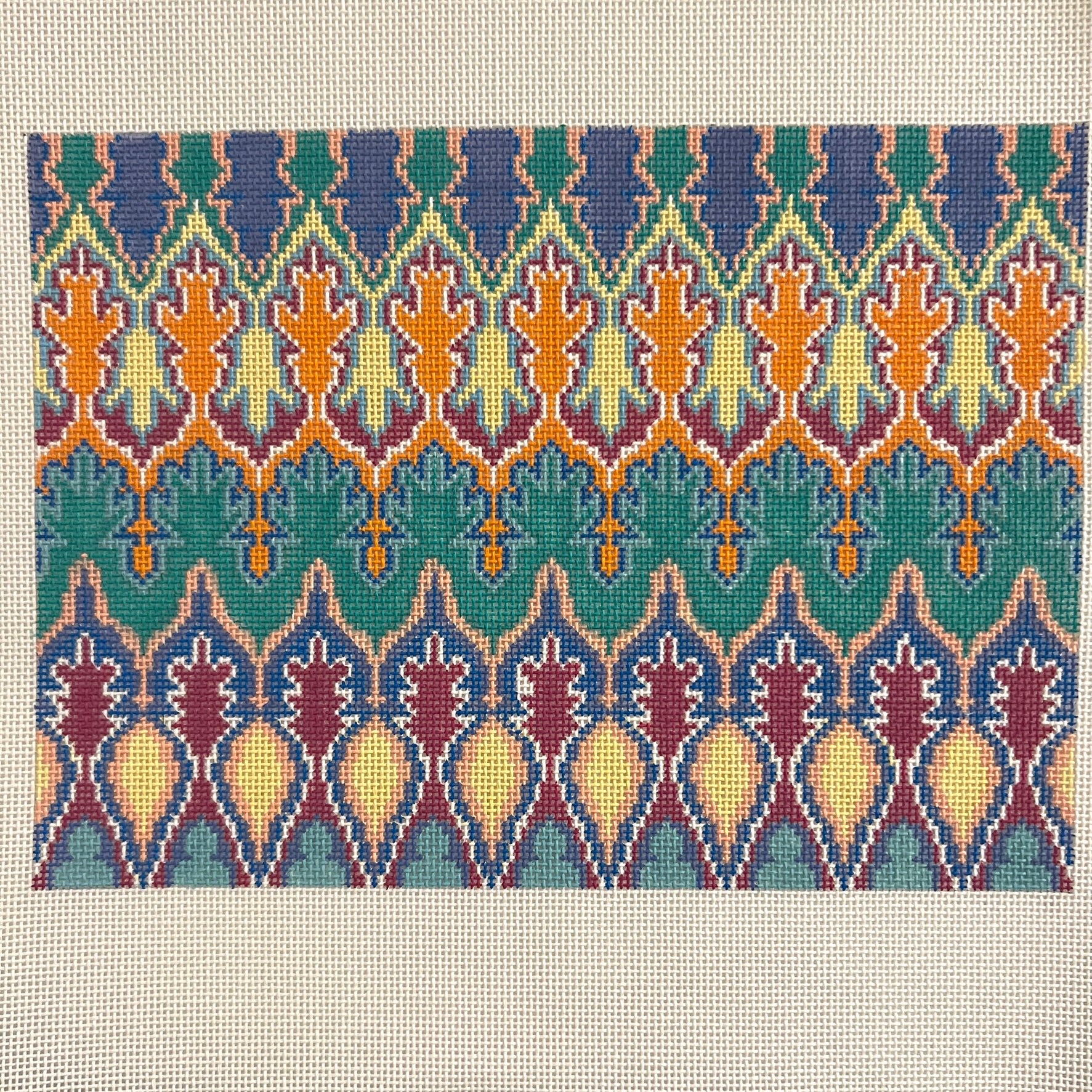 Abstract Colorful Clutch Needlepoint Canvas – Bargello Needlepoint