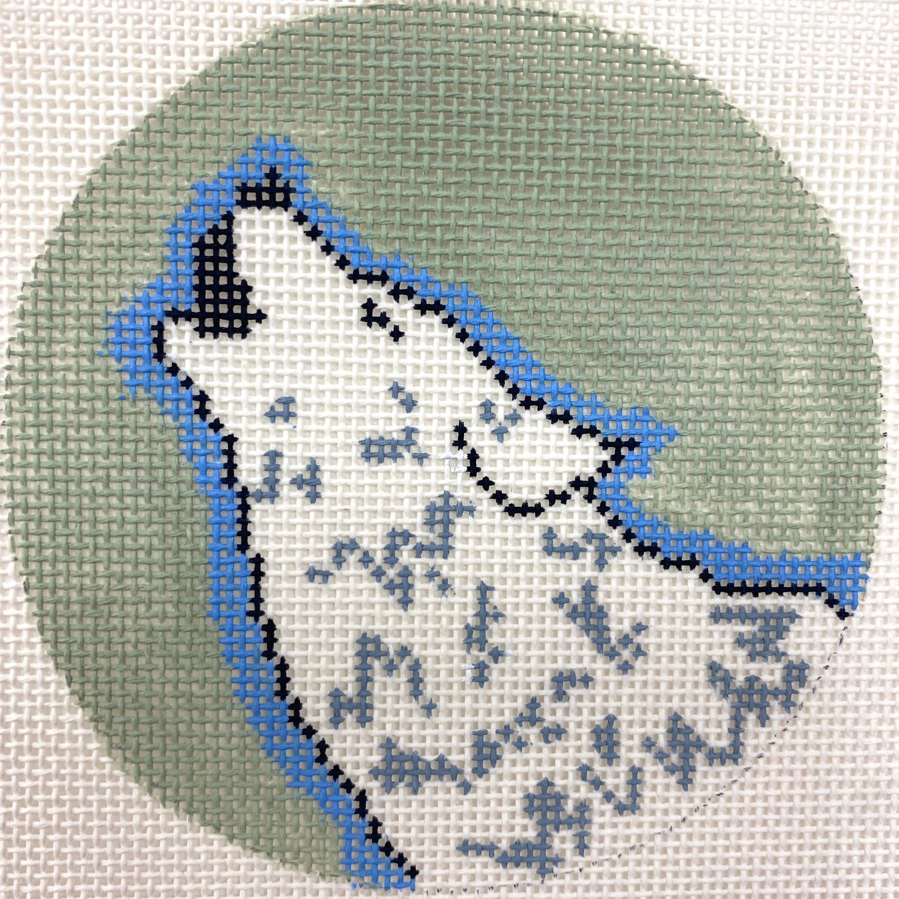 Atticus the Wolf Needlepoint Canvas – Bargello Needlepoint