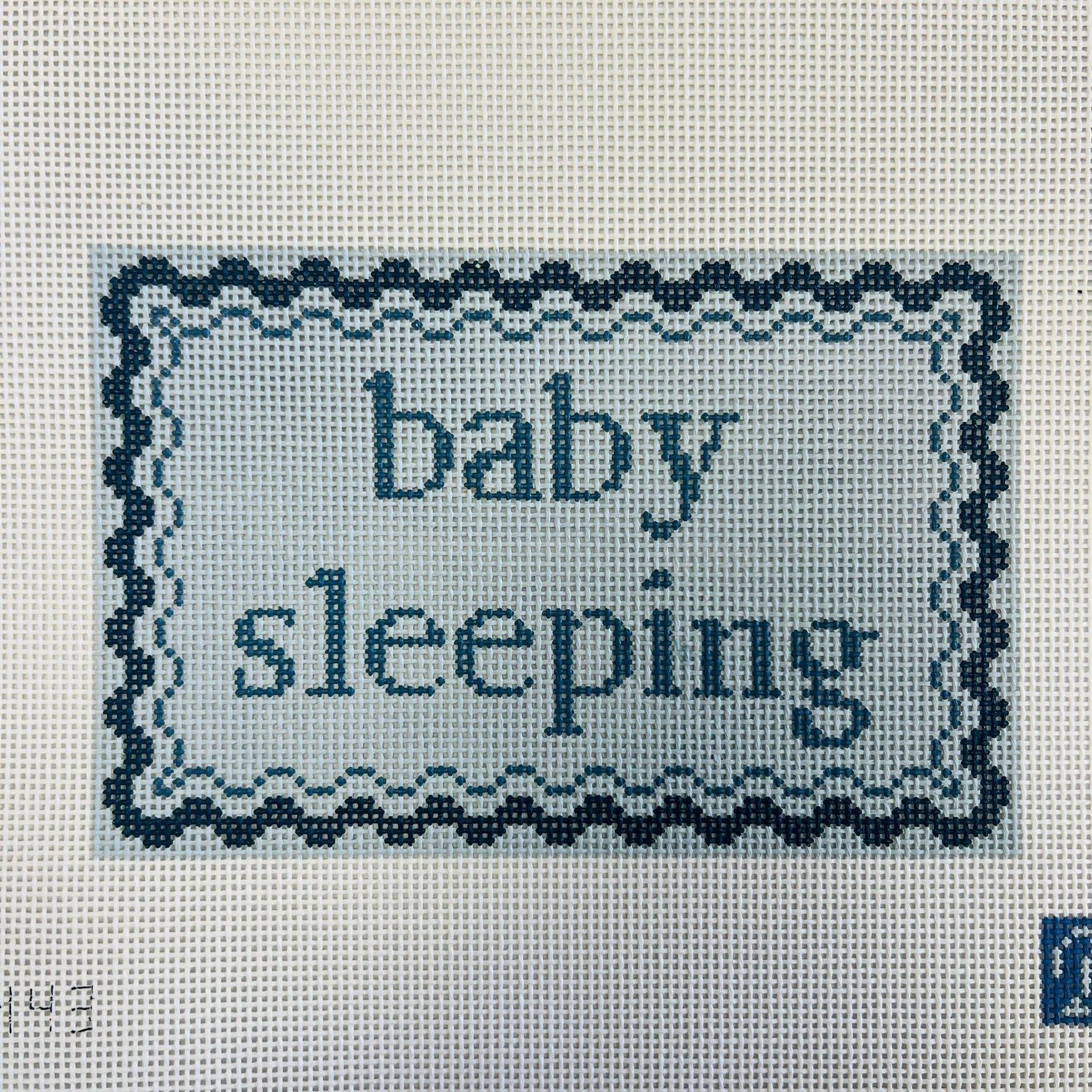 Baby Sleeping Blue Needlepoint Canvas – Bargello Needlepoint