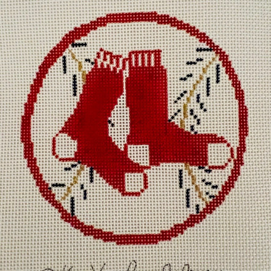 Boston Red Sox Ornament Needlepoint Canvas – Bargello Needlepoint