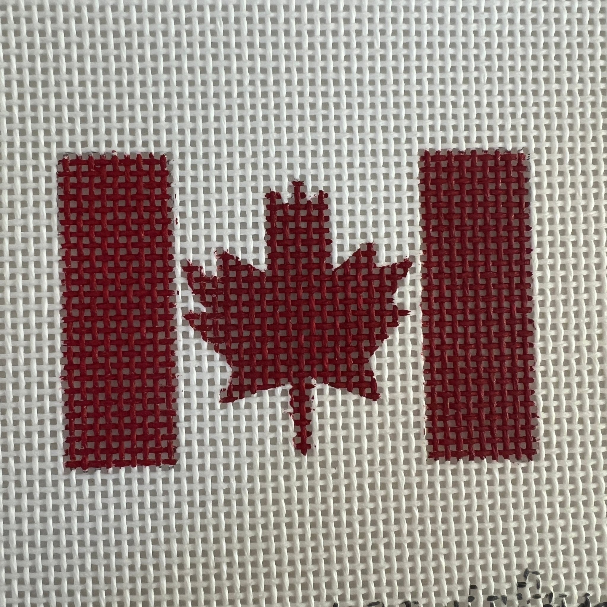 Canadian Flag Luggage Tag Needlepoint Canvas – Bargello Needlepoint
