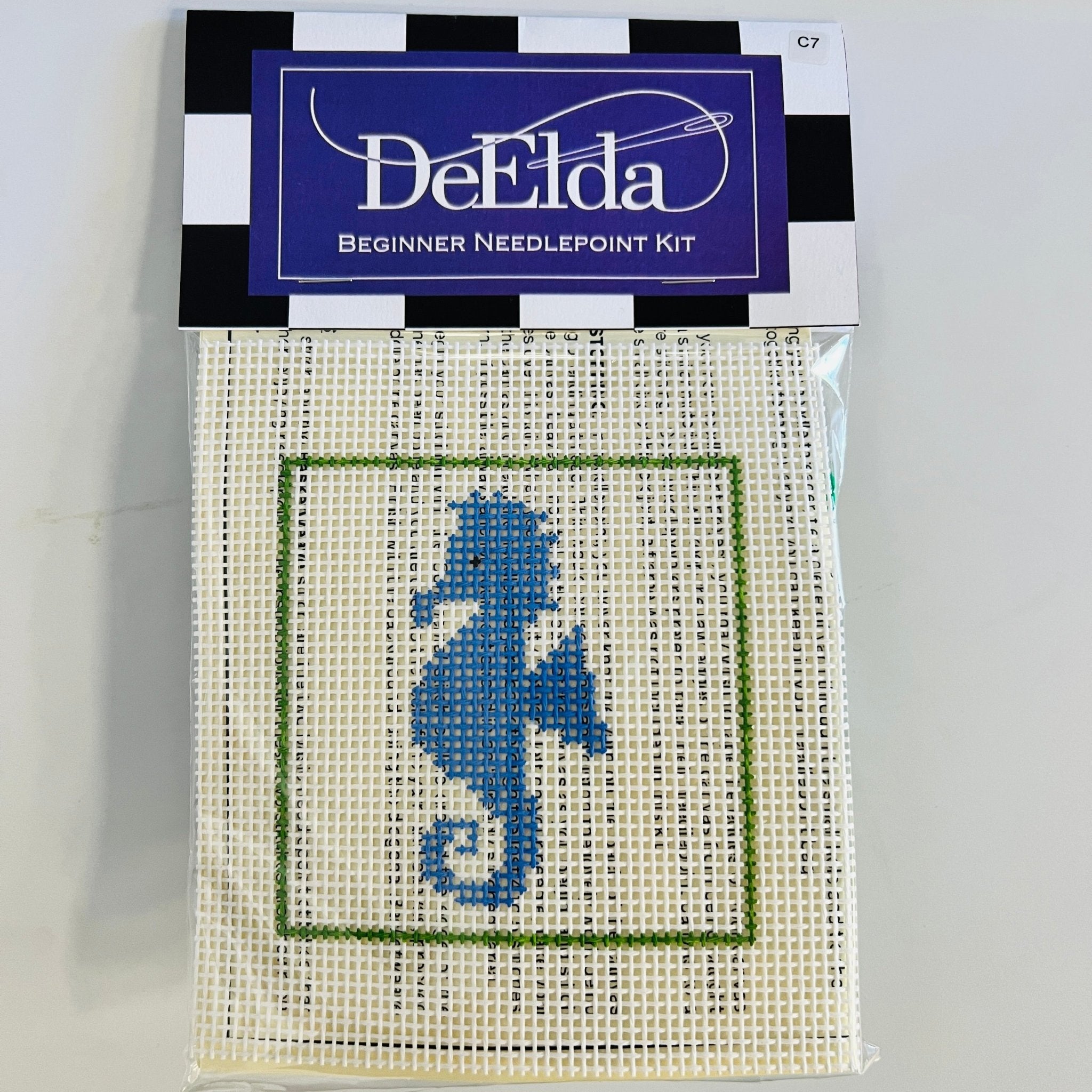 DeElda Seahorse Kit (includes fiber) – Bargello Needlepoint