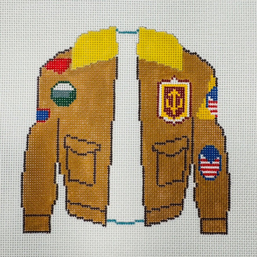 FD109 Top Gun Jacket 5" Square Needlepoint Canvas – Bargello Needlepoint