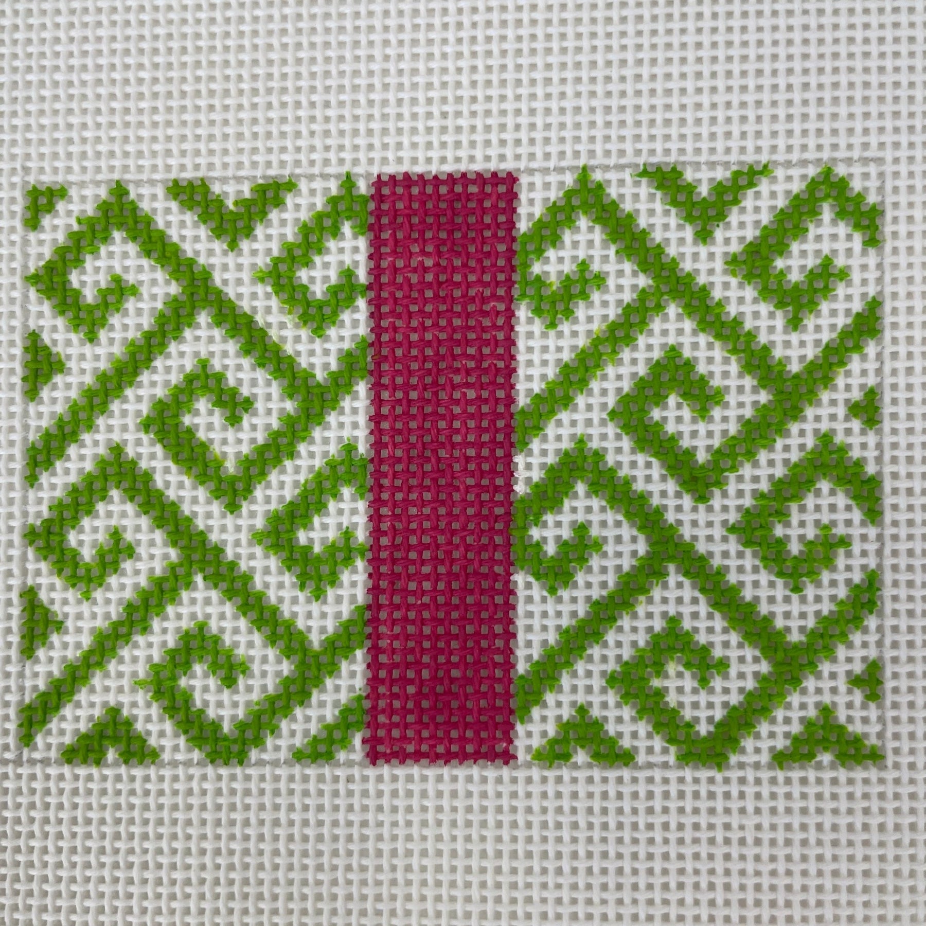Greek Key Wallet Insert - Green & Pink Needlepoint Canvas – Bargello ...