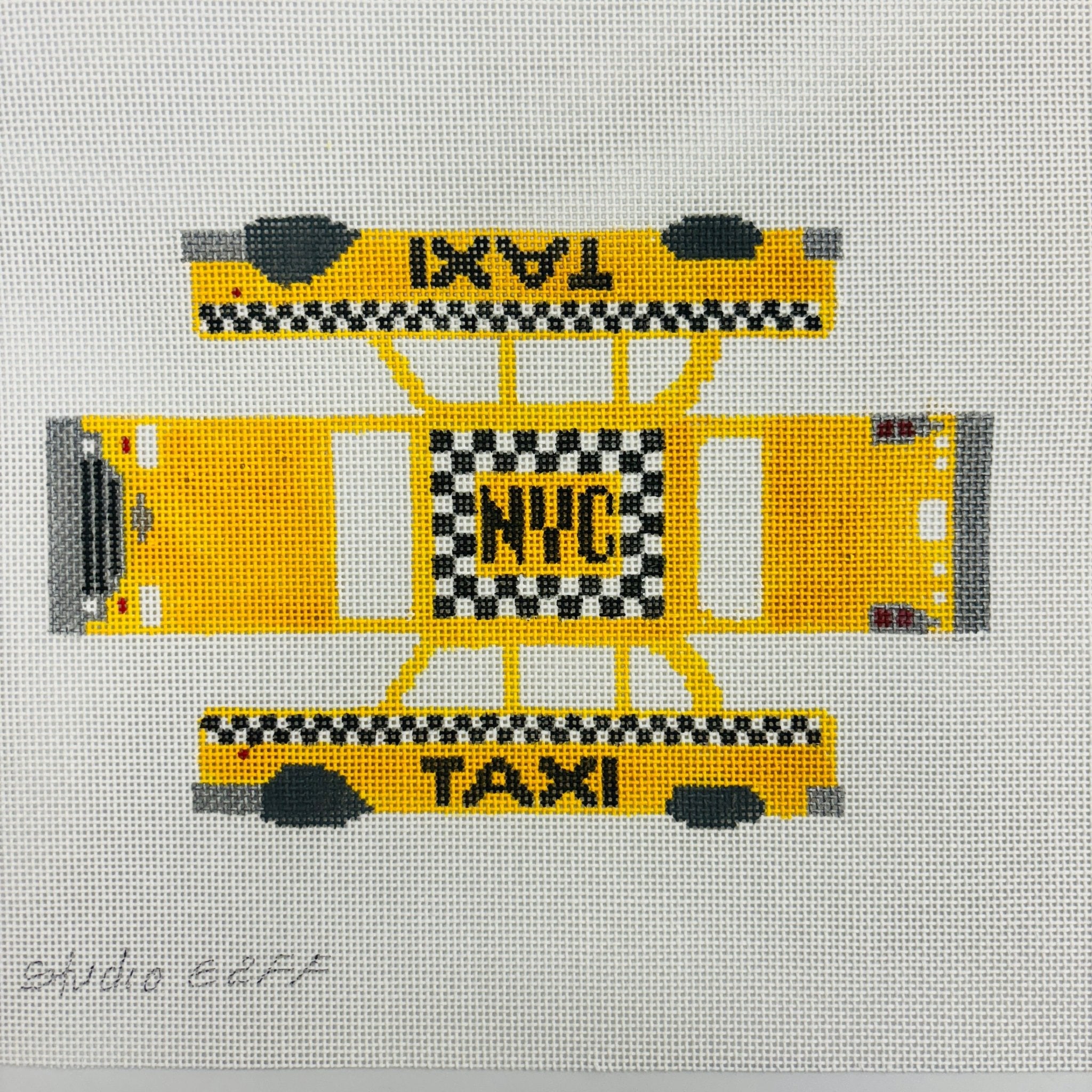 NYC Checker Cab/Taxi 3D Ornament Needlepoint Canvas – Bargello Needlepoint