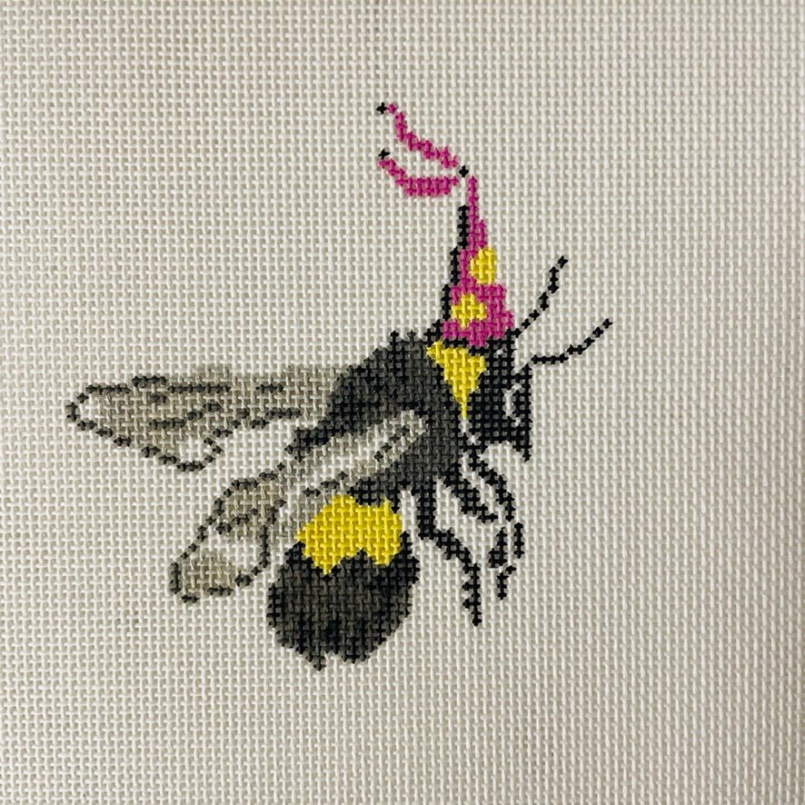 Party Animals Series - Bee Needlepoint Canvas – Bargello Needlepoint