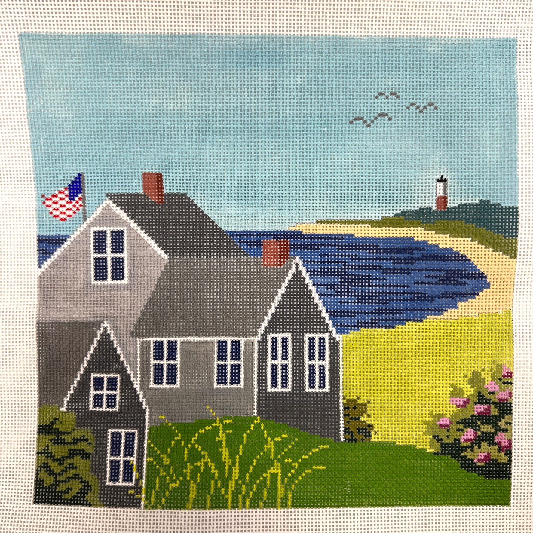 Quidnet Cottage Needlepoint Canvas – Bargello Needlepoint