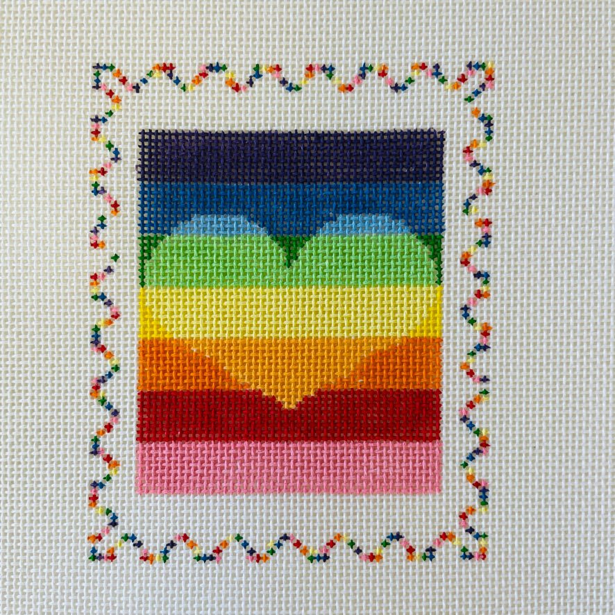 Rainbow Stamp Needlepoint Canvas – Bargello Needlepoint