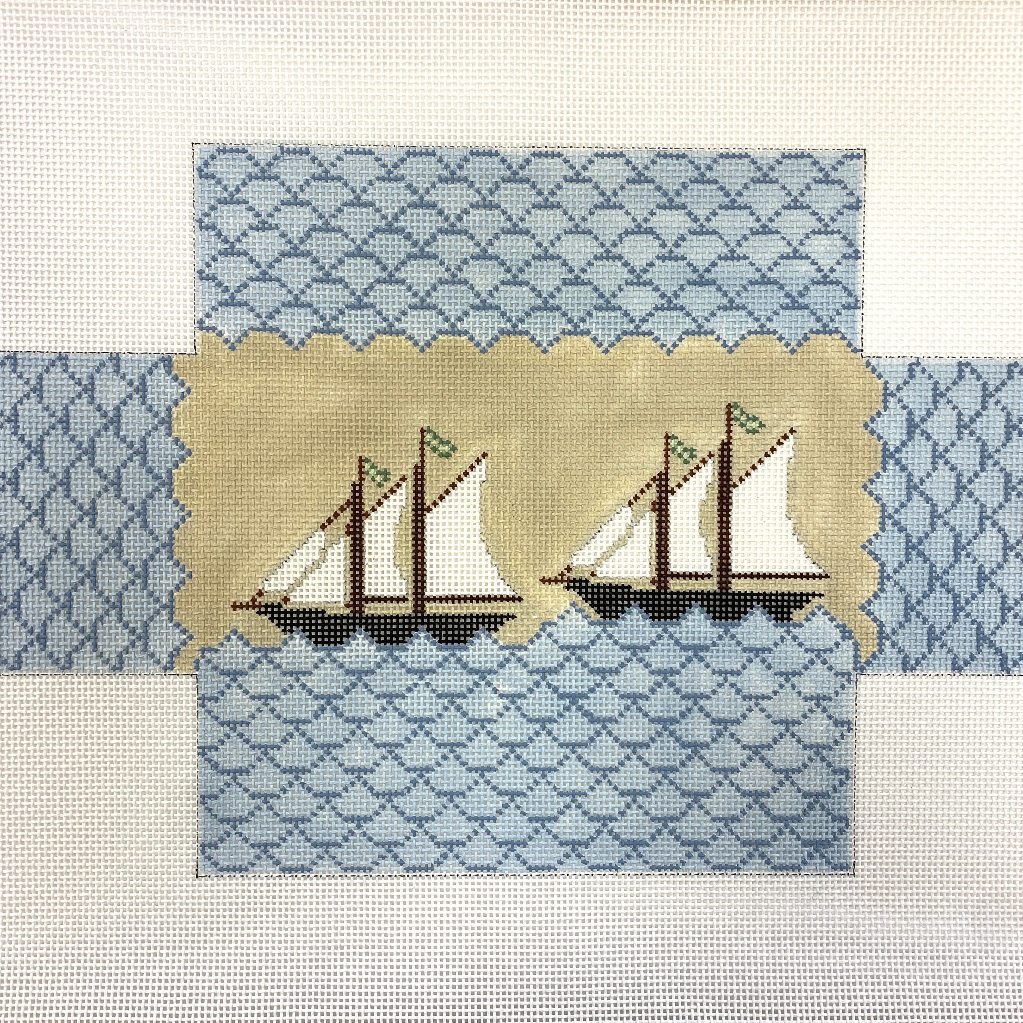 Sailboat Brick Cover Needlepoint Canvas – Bargello Needlepoint