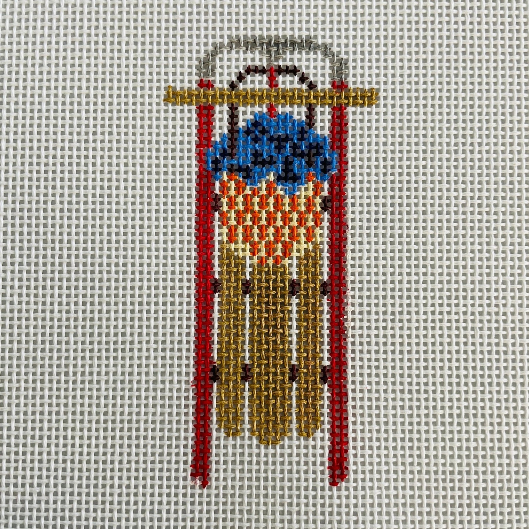 Sled with Hydrangea Needlepoint Canvas – Bargello Needlepoint