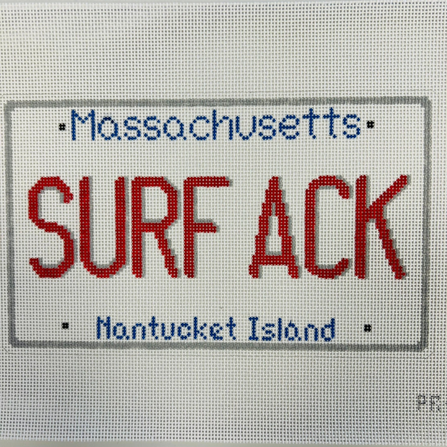 Surf Nantucket License Plate Needlepoint Canvas – Bargello Needlepoint