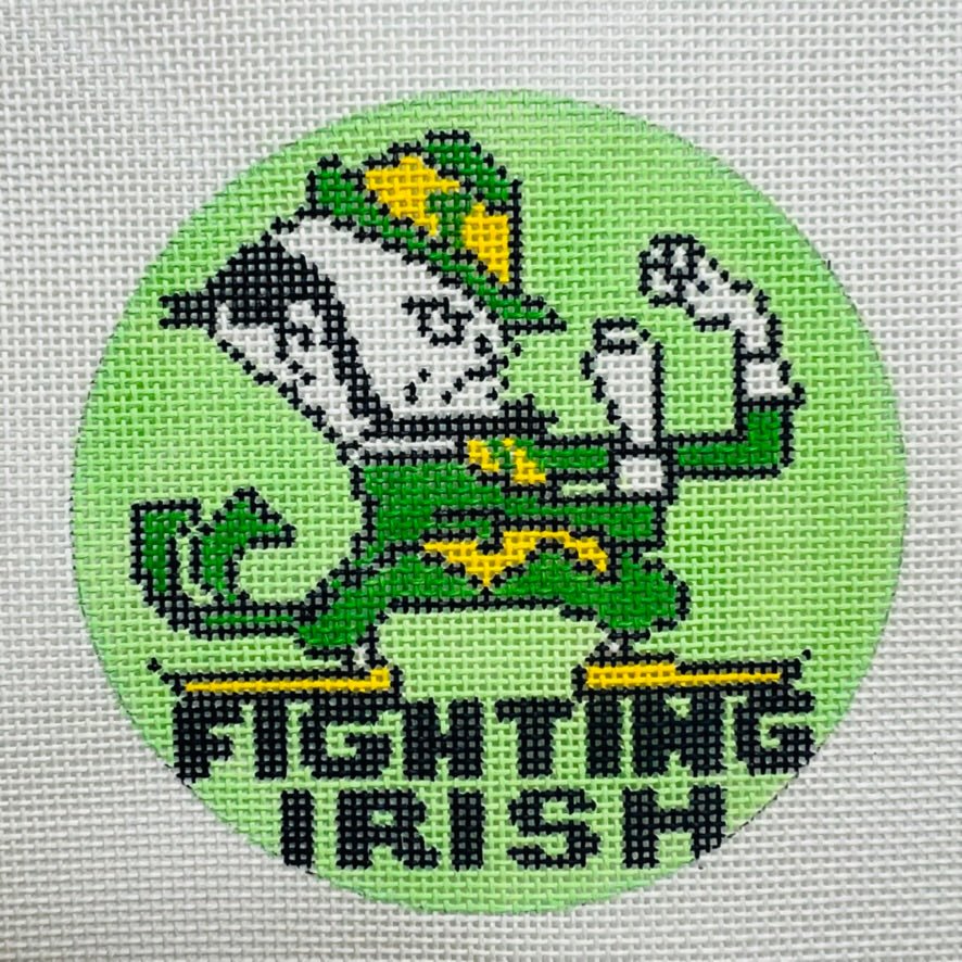 University of Notre Dame Fighting Irish Round Needlepoint Canvas ...