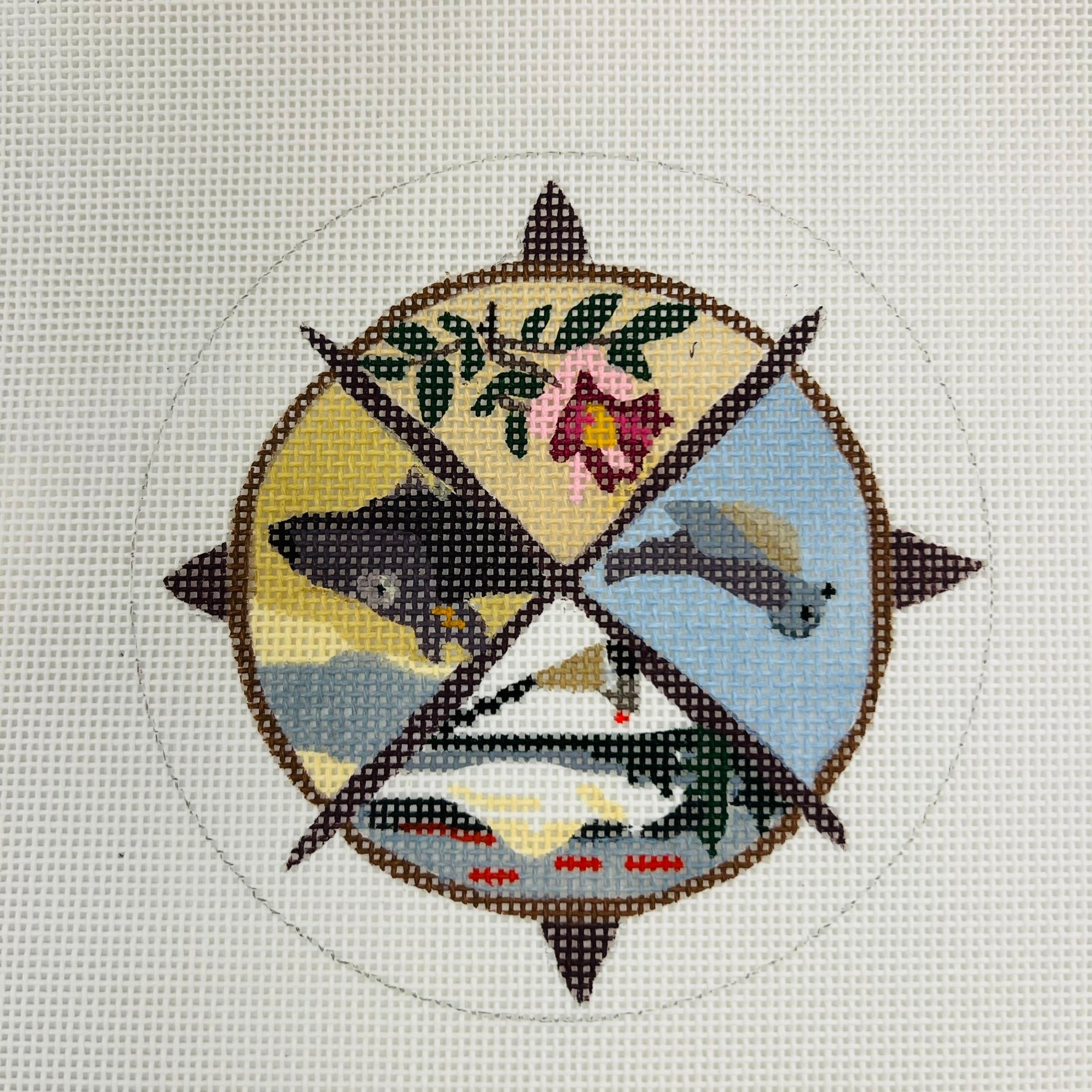 Compass Needlepoint Canvas – Bargello Needlepoint